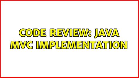 code review java mvc implementation youtube