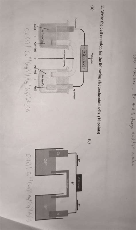 2 Write The Cell Notation For The Following Studyx