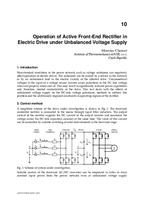 Pdf Operation Of Active Front End Rectifier In Electric Drive Under Unbalanced Voltage Supply