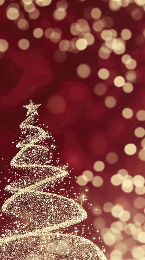 반짝이 표면에 황금 빛나는 크리스마스 트리 모양으로 크리스마스 개념 빨간색 보케 배경 배경 화면 및 일러스트 무료 다운로드 Pngtree