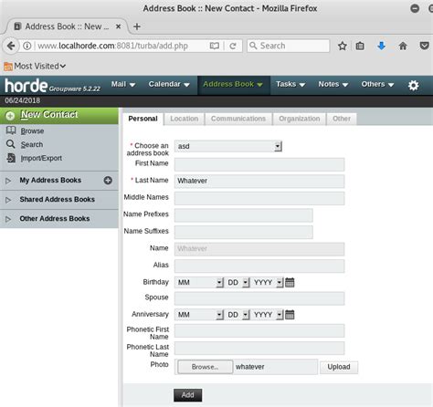 Horde Groupware Webmail Authenticated Arbitrary File Injection To Rce