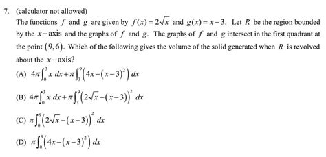 [calc 2 Area Between 2 Curves] Why Is The Answer A And Not D R Homeworkhelp