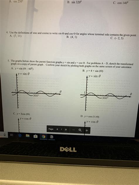 Precalculus High Babe Trig What Is Number 4 Asking And How Do I Go About Solving It
