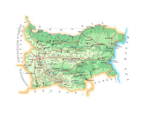 保加利亚地图英文版 保加利亚地图查询