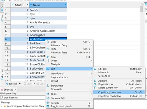 copy from row above below btns are not working · issue 21458 · dbeaver dbeaver · github