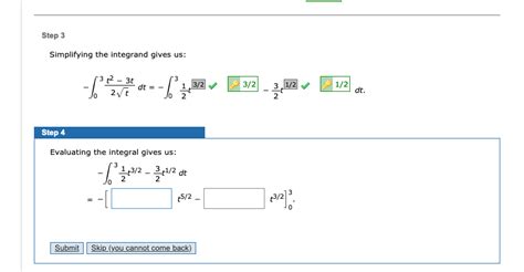 Solved Step 3 Simplifying The Integrand Gives Us 12 ї132