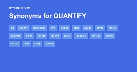 Another Word For Quantify Synonyms And Antonyms
