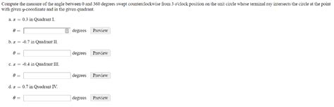Solved Compute The Measure Of The Angle Between And Chegg