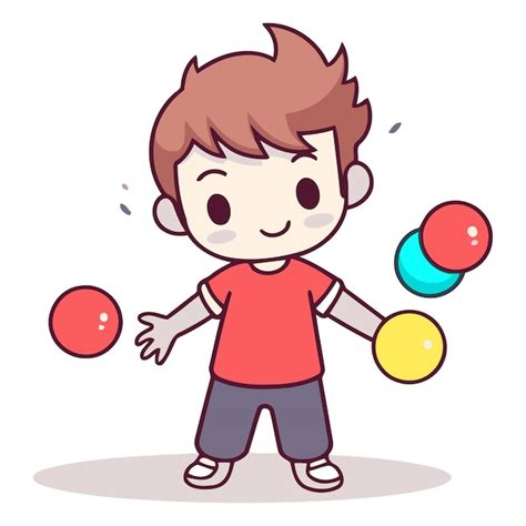 Premium Vector Boy Juggling Balls Of A Boy Playing With Balls