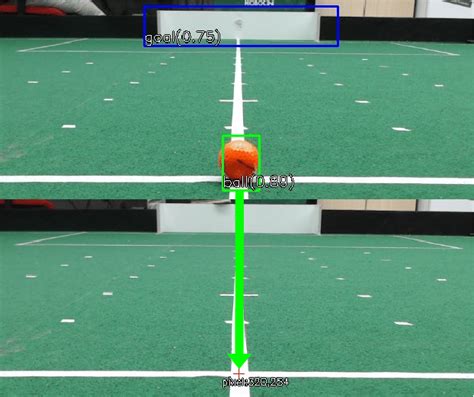 with landmarks positioned with a 250mm grid on the field the ball was