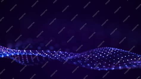 Premium Photo Data Technology Illustration Abstract Futuristic Background Wave With Connecting