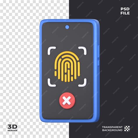 Premium Psd Fingerprint Failed 3d Icon Perfect For Cyber Security Theme