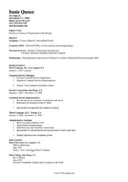 Qualifications CV Template A