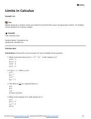 Calculus Quiz Test Your Derivatives And Limits Skills Course Hero