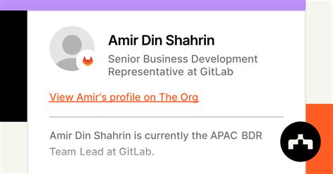 Amir Din Shahrin Senior Business Development Representative At Gitlab