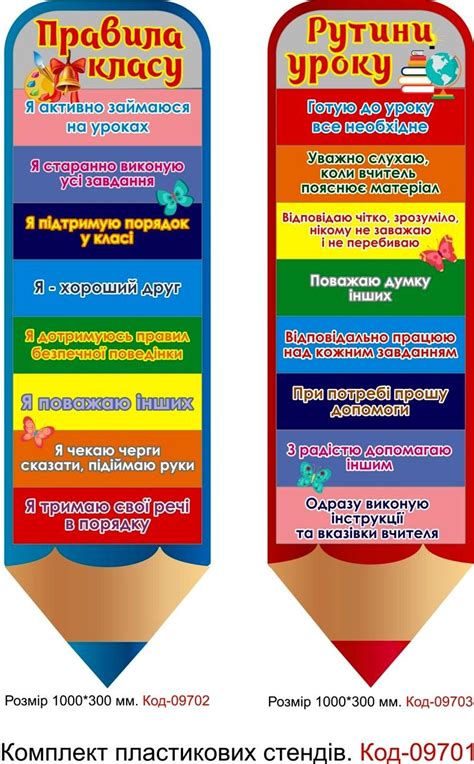 Комплект стендів "Правила класу та рутини уроку" в початковому класі ...