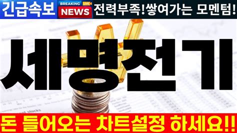 세명전기분석 나만 알고 있었는데차트설정 이대로만 해보세요 돈 들어옴 세명전기차트분석 세명전기전략 전력망관련주