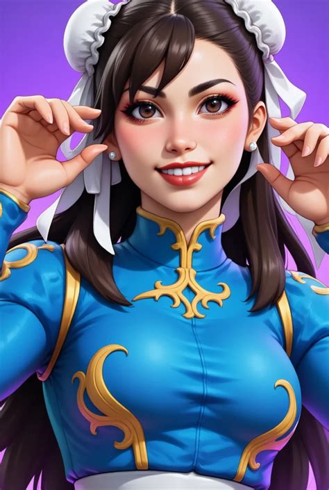 A Fortnite Skin Of Chun Li Of Street Fighter Alexami With A Vibrant