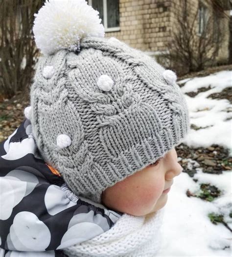 детская шапочка спицами с шишечками Crochet Hats Crochet Winter Hats