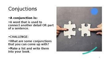 Sentence Building Using Conjunctions Powerpoint Lesson By Claudia Scenini