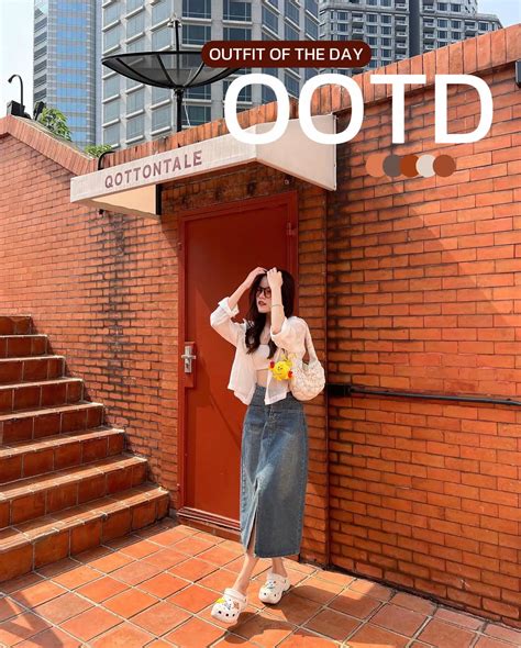 แมทช์กระโปรงยีนส์ยาวลุคสาวเกาหลี แกลเลอรีที่โพสต์โดย Namthiip Lemon8