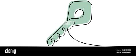 Key One Line Colored Continuous Drawing Home Key Continuous One Line Colorful Illustration