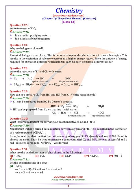 Ncert Solutions For Class 12 Chemistry Chapter 7 In Hindi And English