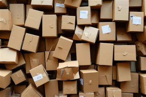 Premium Ai Image Engaging Overhead Shot Of Recycled Cardboard Boxes