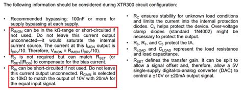 XTR In XTR Bidirectional Current Output Mode What Should I Do With These Unused Pins
