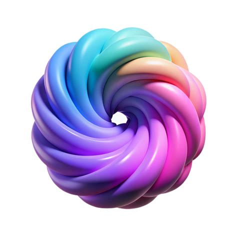 Pristine Exceptional Photorealistic Isolated Cutout Of A Single Swirling Vortex Of Colorful
