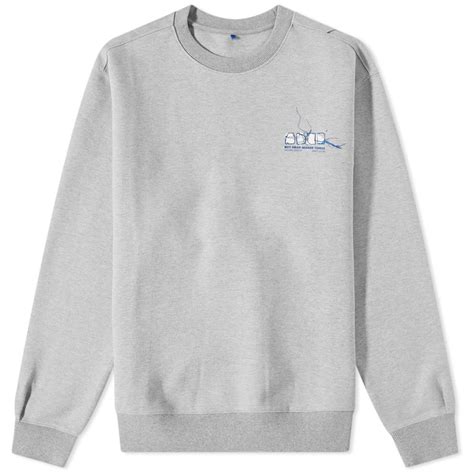 Ader Error Small Embroidered Logo Crew Sweat Grey End Us