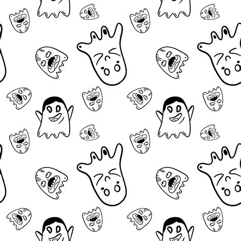 Ghost Seamless Pattern 10041220 Vector Art At Vecteezy
