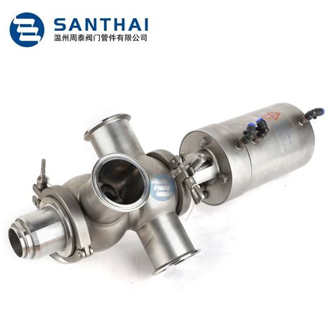 China Stainless Steel Flow Diverter Valve Pneumatic Actuator Reverse Valve 3 Direction For