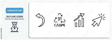 User Interface Outline Icons Set User Interface Thin Line Icons Pack Included Curve Left Arrow