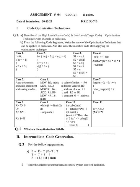 Assignment For Compiler Construction Pdf Integer Computer Science