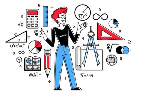 Vetor De Educação Matemática Com Estudante A Aprender Matemática Ou