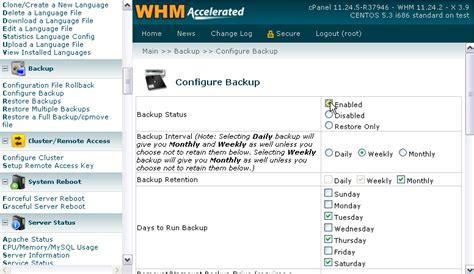 How To Enable And Configure Automatic Backups On Your Whm Server Kualo Limited