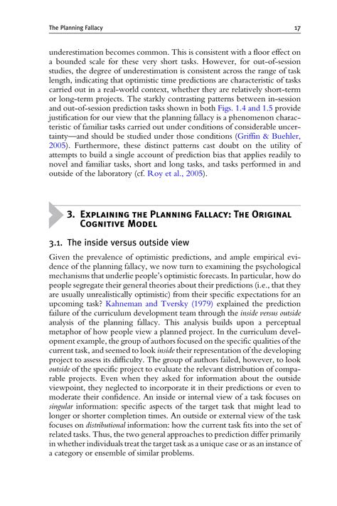 The Planning Fallacy Cognitivepdf