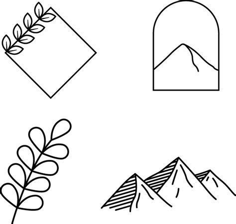 Aesthetic Outline Element Trendy Linear Frames With Stars Geometric Forms Arch Frame With