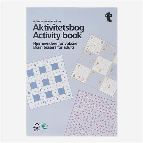 Activity Book Brain Teasers For Adults Flying Tiger Copenhagen