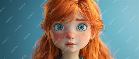 Premium Photo 3d Cartoon Style Cute Girl In Clean Background