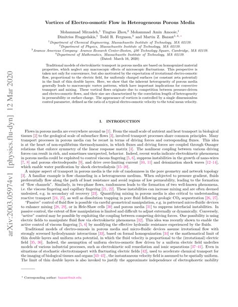 Pdf Vortices Of Electro Osmotic Flow In Heterogeneous Porous Media