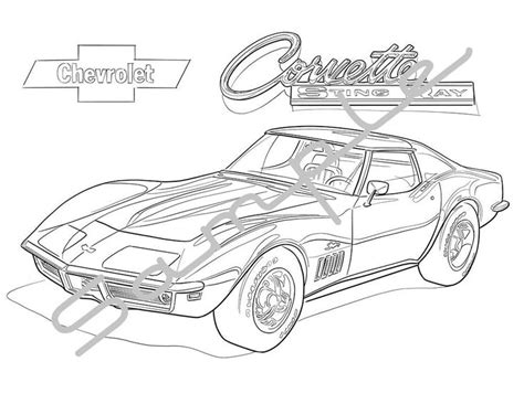 Chevrolet Corvette Car Coloring Page Corvette Logo Coloring Page