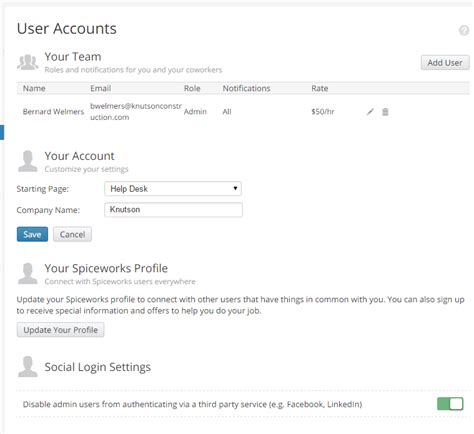 Settings Users Accounts Social Sign In Beta Spiceworks Community