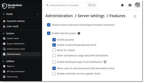 Features Devolutions Documentation