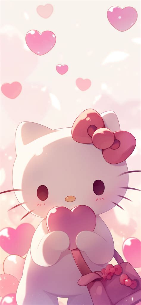 Hello Kitty Blue Heart Wallpaper