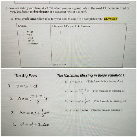 Basic Physics Formulas Grade 10