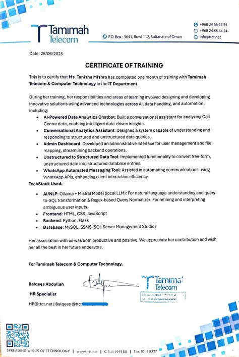 Ai Dataanalytics Machinelearning Internship Techcareer Nlp