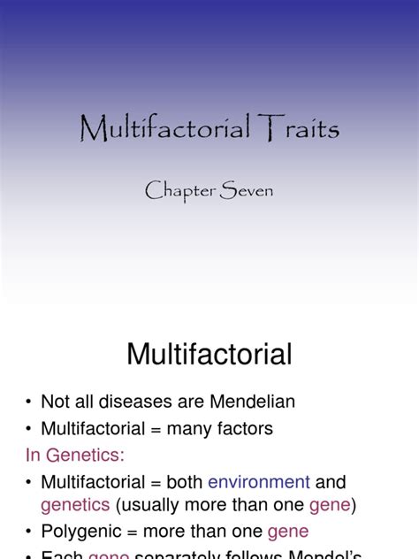 Multifactorial Traits Chapter Seven Pdf Quantitative Trait Locus Heritability