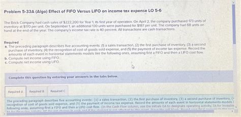 Solved Problem 5 33A Algo Effect Of FIFO Versus LIFO On Chegg Com